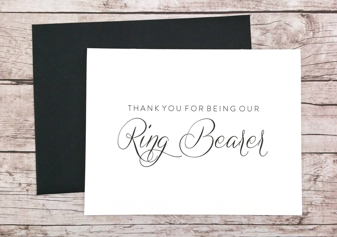 Thank You for Being Our Ring Bearer Card, Thank You for Being My Ring ...