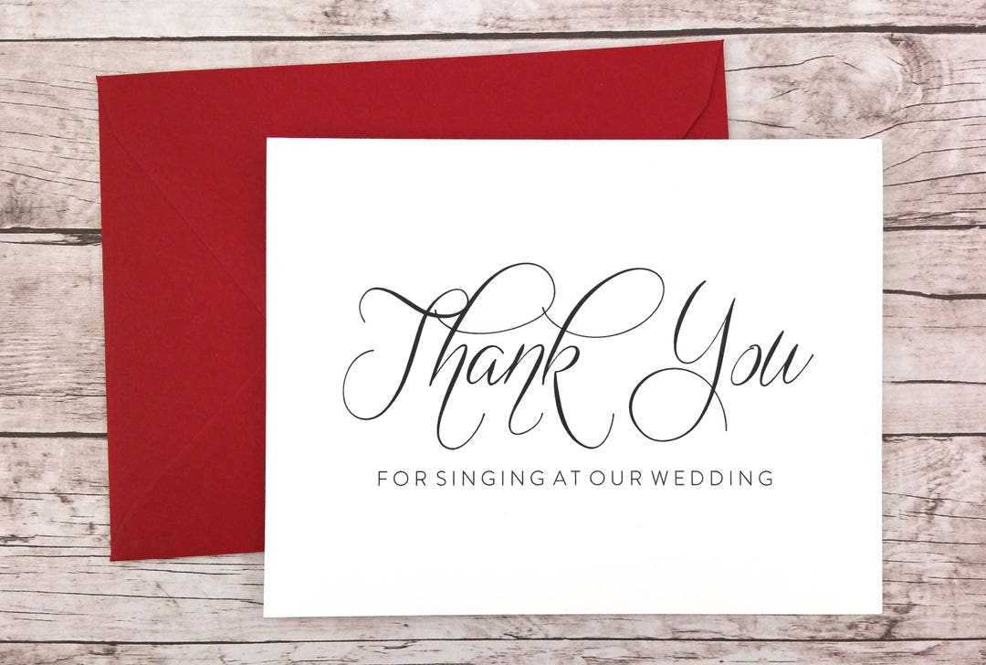 Thank You for Singing at Our Wedding Card Wedding Singer - Etsy