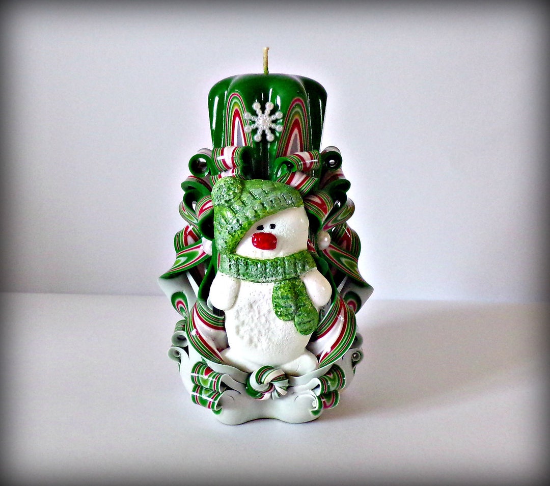 Christmas Candle With Snowman for Home Decor - Candle for Christmas ...