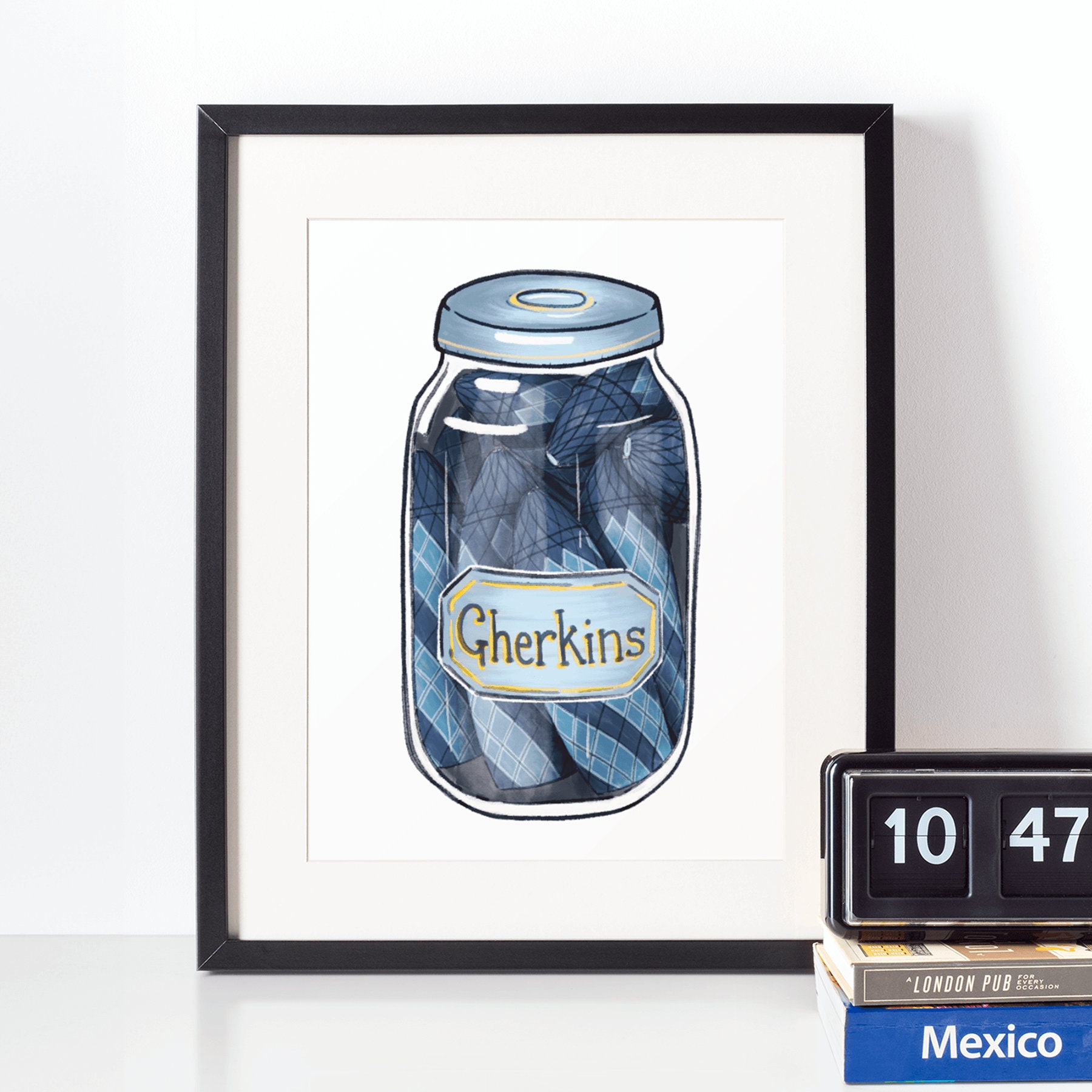 The Gherkin London Skyscraper Illustration A5 Print Funny Travel ...