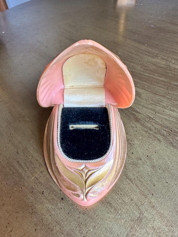 Rare Art Deco Plastic Celluloid Ring Box Warner Jc Co - Gem