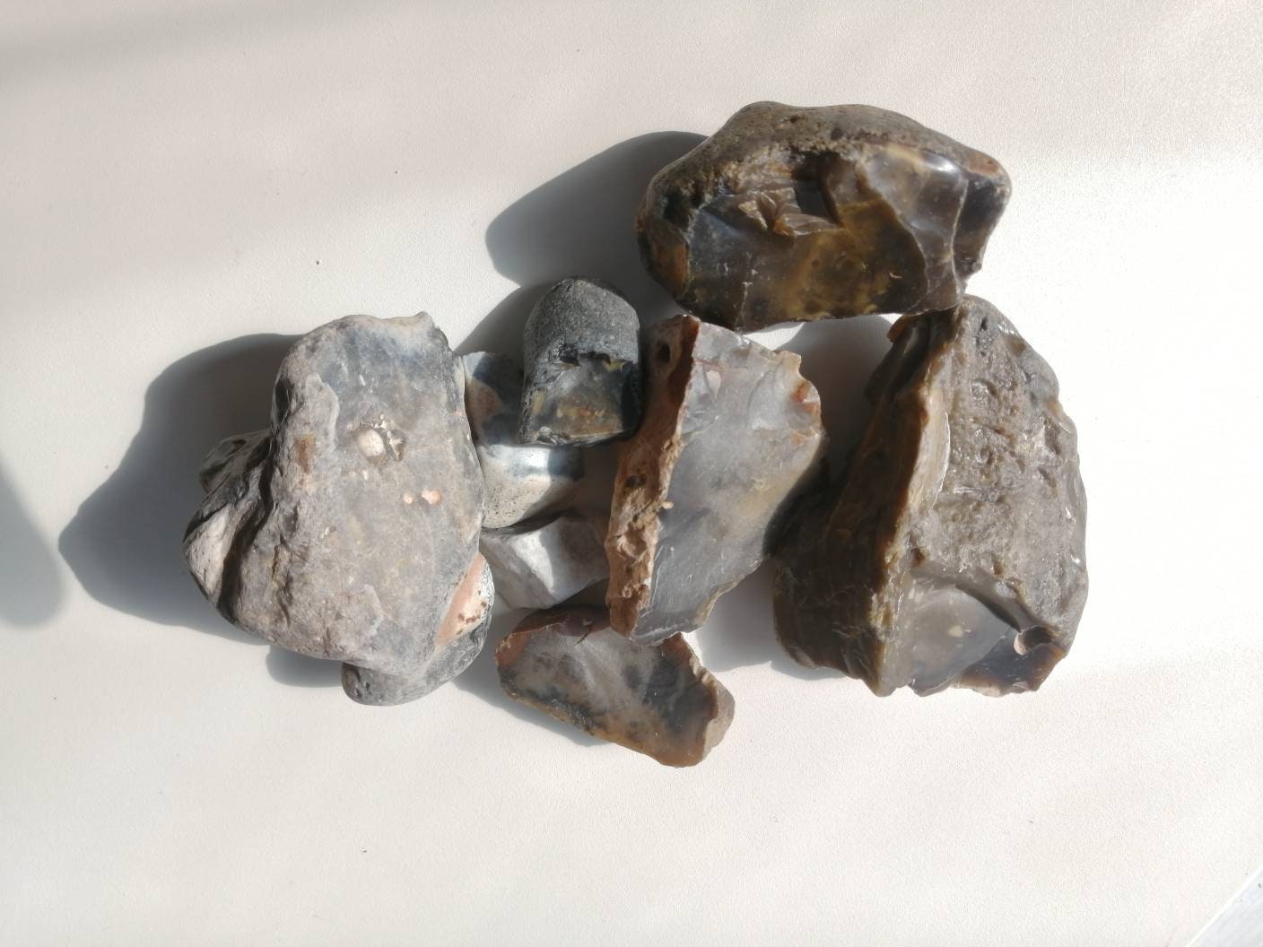 Flint 8 Natural Flint Sea Tumbled Flint Fire Starter Stone of ...