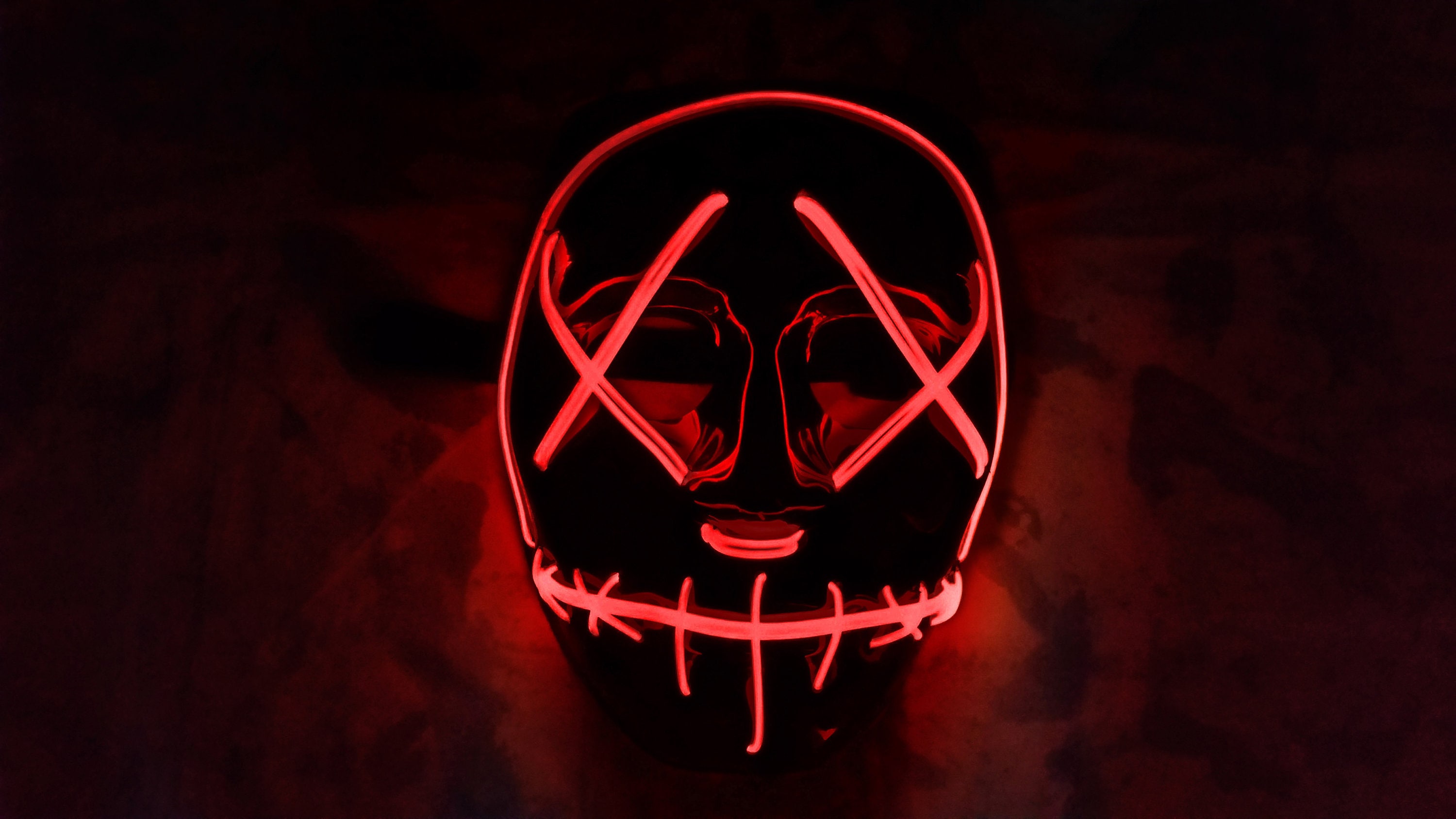 Purge Mask BLOOD RED led EL Wire Light Up Stitchface Handmade | Etsy