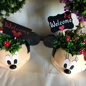 Mickey and Minnie Set of Topiaries, Mickey Topiary Decor, Minnie ...