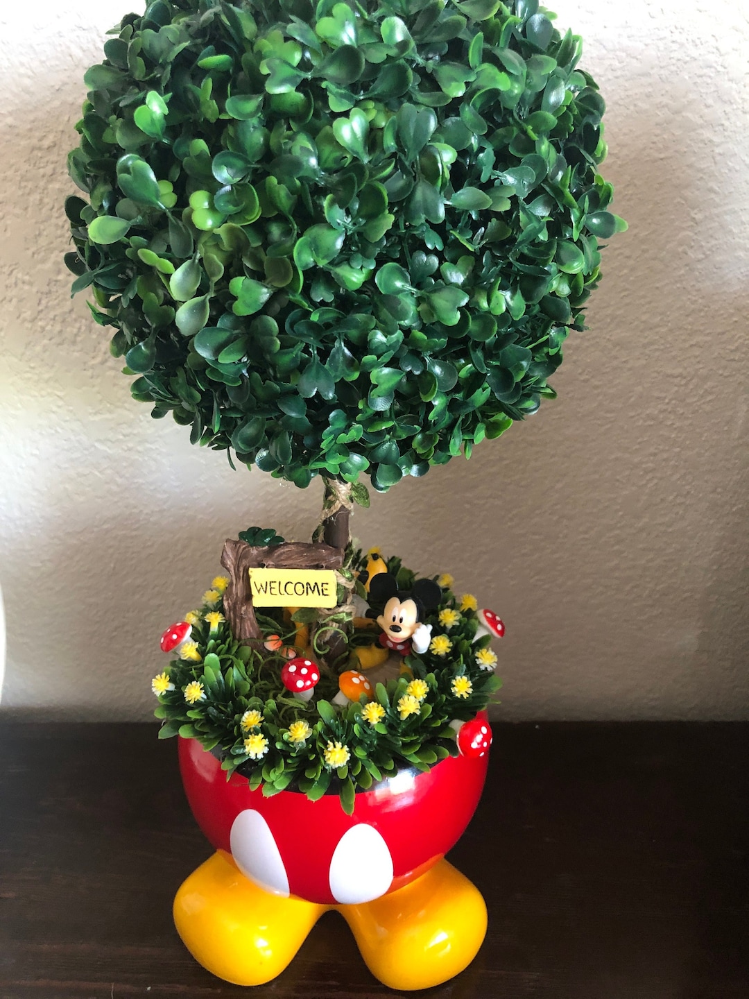 Mickey Topiary Home Decor, Disney Everyday Topiary, Mickey Topiary ...