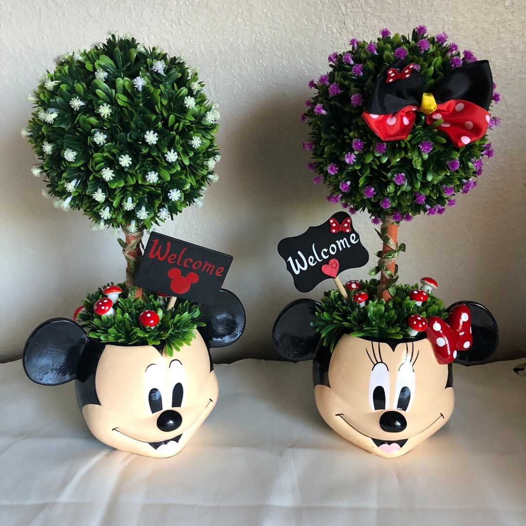 Mickey and Minnie Set of Topiaries, Mickey Topiary Decor, Minnie ...