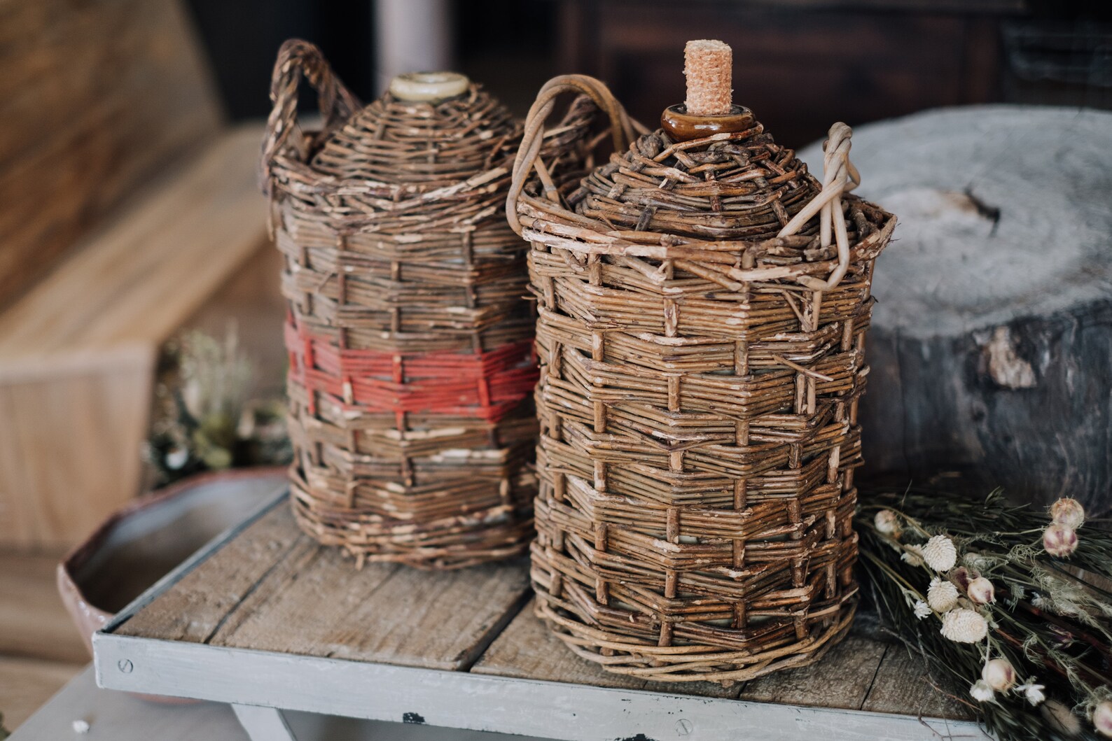Stoneware Antique British Wicker Demijohn Whiskey Jug - Etsy