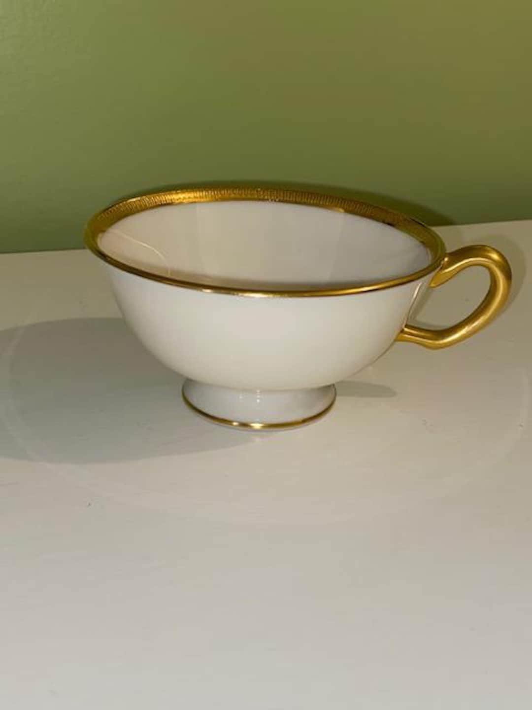 Vintage Lenox Bone China Cups Tuxedo Ivory Gold Pattern Set of 3 - Etsy