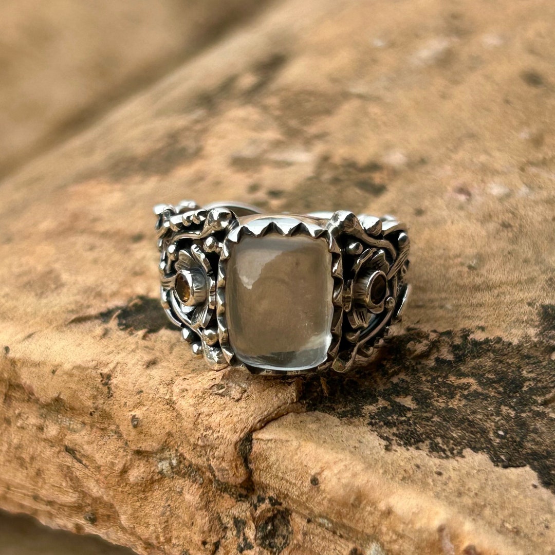 Libyan Desert Glass Ring, LDG Ring, Organic Ring, Silver 925, Sterling ...