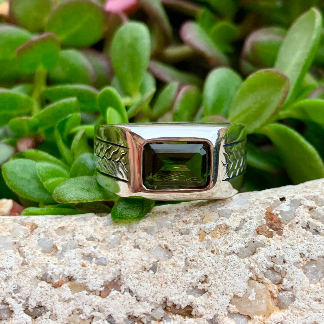 Moldavite Ring, Sterling Silver, Genuine Moldavite, Moldavite Jewelry ...