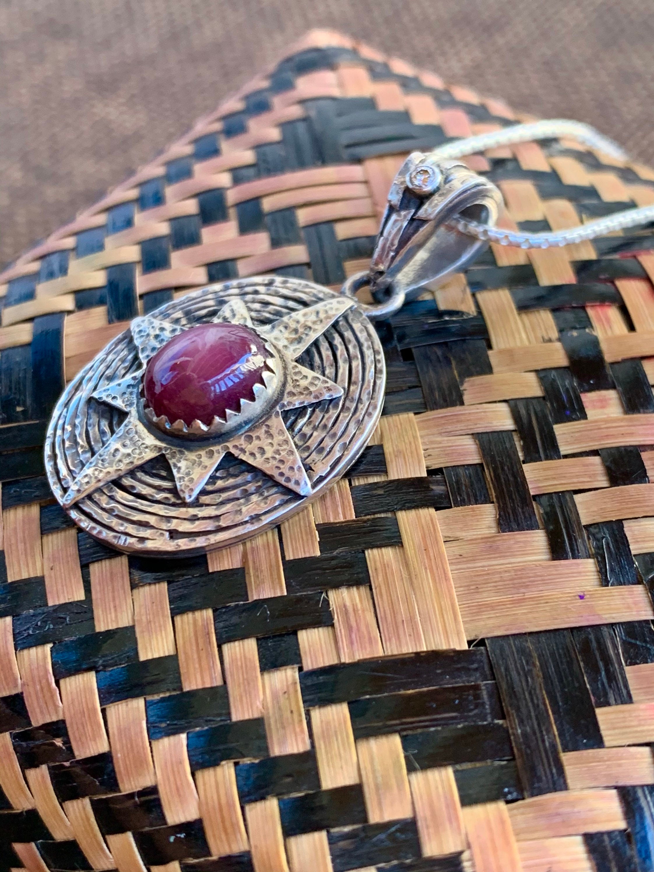 Star Ruby Pendant. Silver 925 991 | Etsy