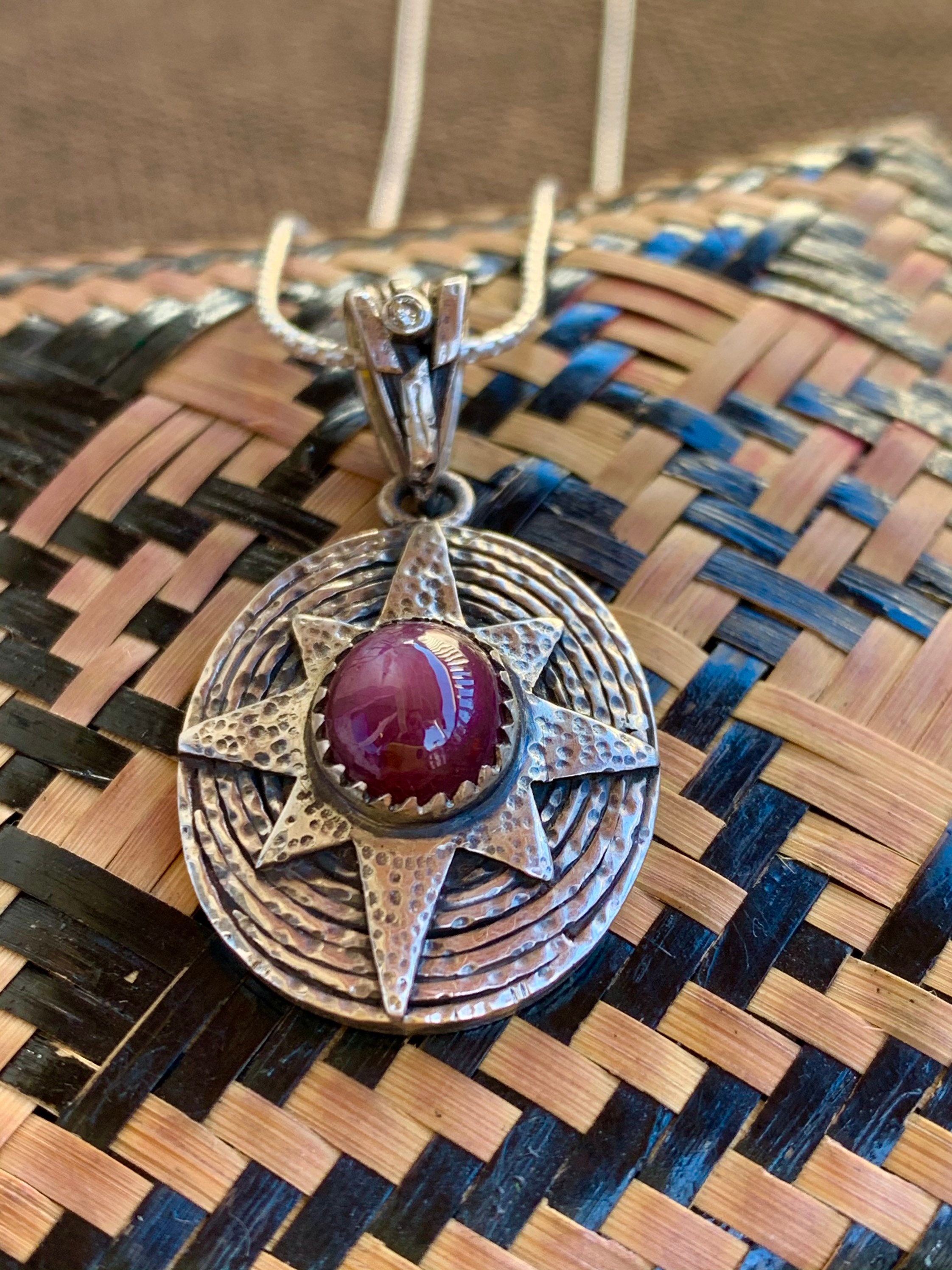 Star Ruby Pendant. Silver 925 991 - Etsy UK