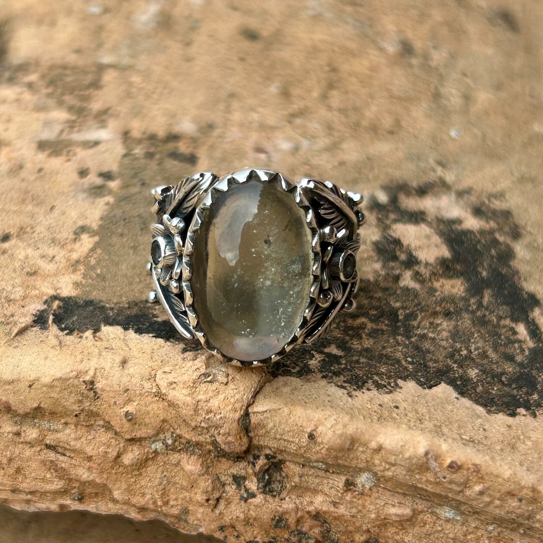 Libyan Desert Glass Ring, LDG Ring, Organic Ring, Silver 925, Sterling ...