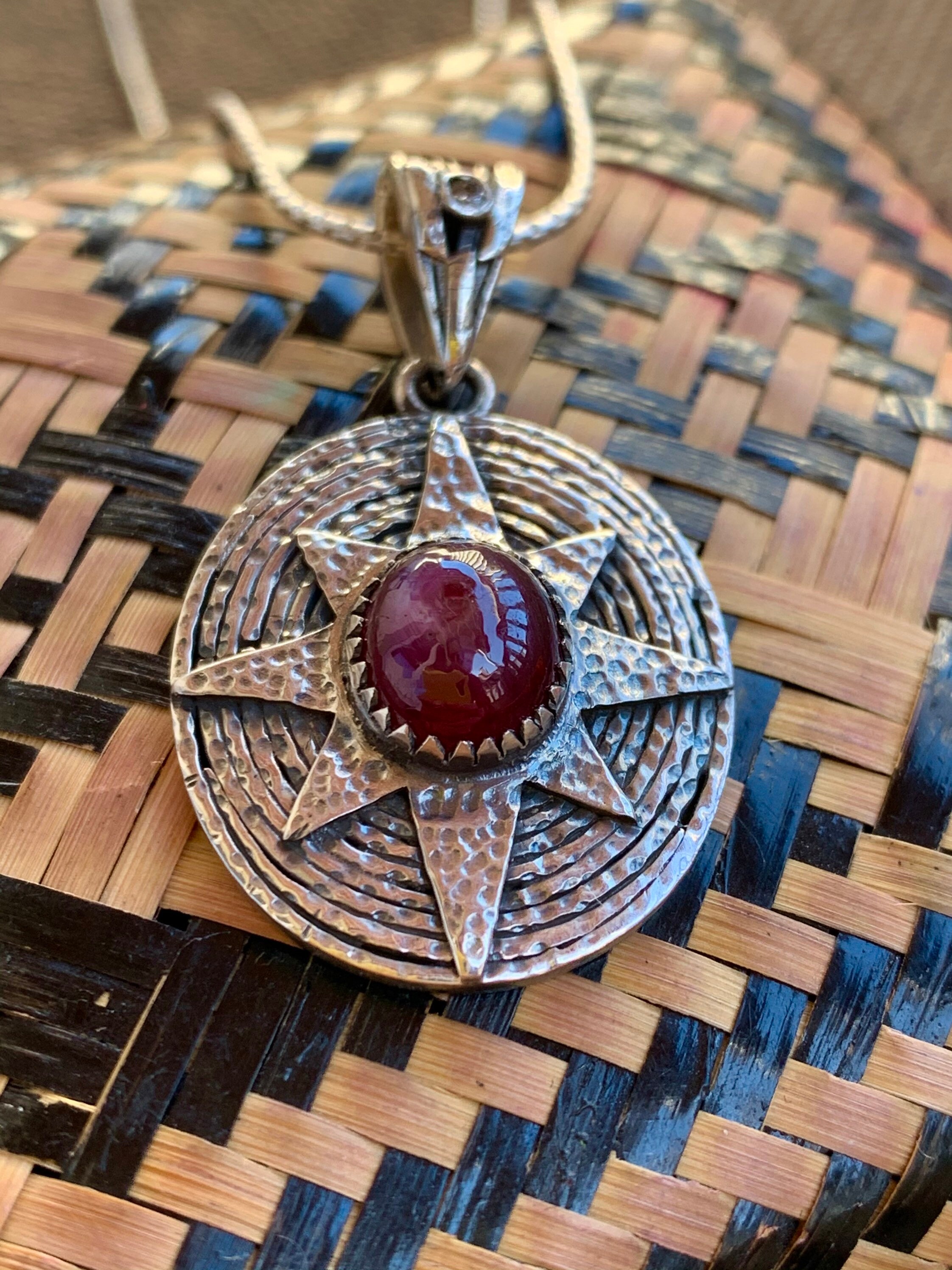 Star Ruby Pendant. Silver 925 988 | Etsy