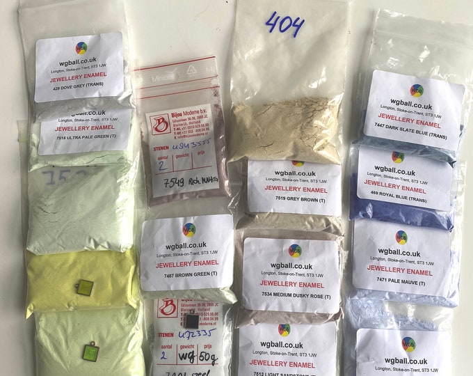 Mix of Wgball Enamel Powders, 16 Colours Mix, Transparent Glassed ...