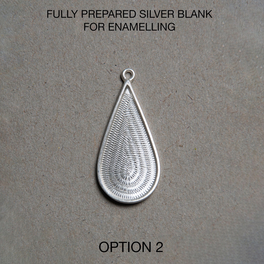 Big Teardrop Sterling Silver 26x13 Mm Blank for Enamelling, No Need to ...