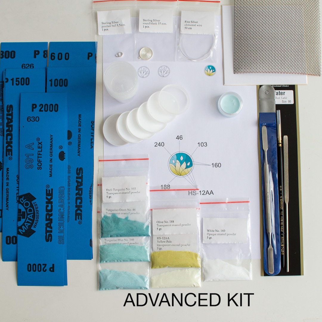 DIY Cloisonne Enamelling Kit: Turquoise & Yellow Silver Pendant (PDF ...