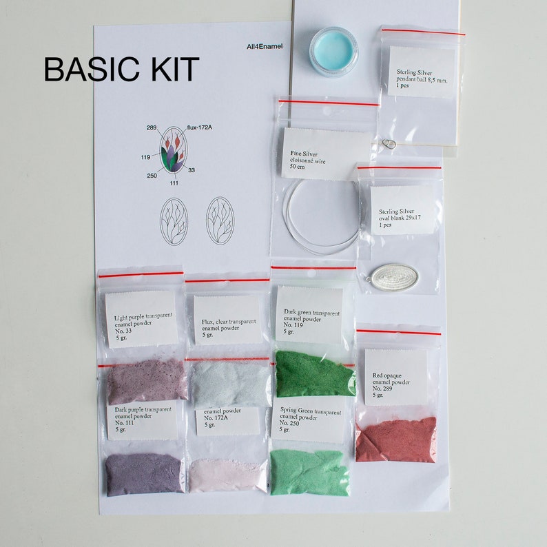 Enameling Kit: Sterling Silver Pendant, Enamel Powders (PDF) - Etsy