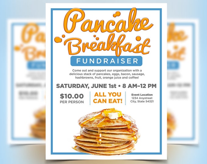 Pancake Breakfast Flyer Template – 8.5 X 11 | Canva | Apple Pages | MS ...