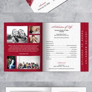 Red Roses Funeral Program Template: Graduated Fold, 8 Pages (apple ...