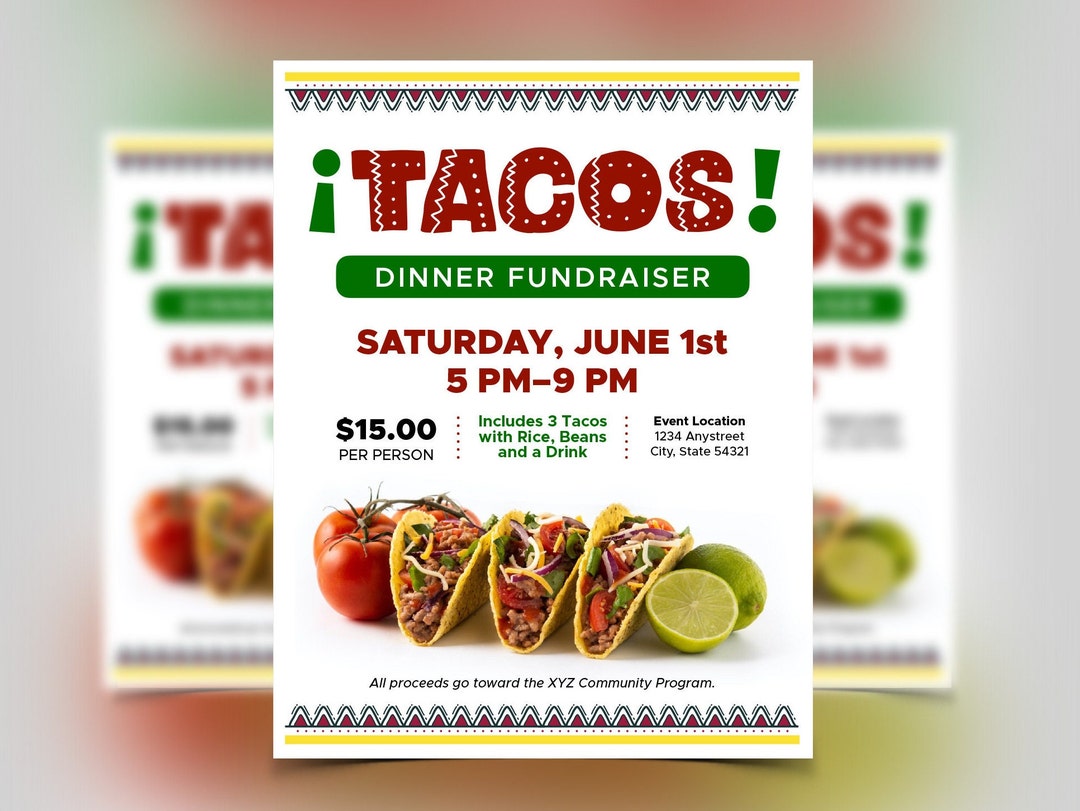 Taco Dinner Flyer Template – 8.5 X 11 | Canva | Apple Pages | MS Word ...