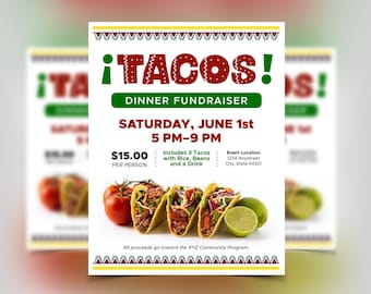 Taco Tuesday Flyer Editable Taco Tuesday Flyer Food Business - Etsy