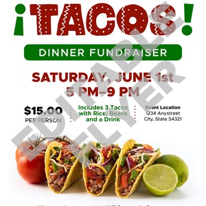 Taco Dinner Flyer Template – 8.5 X 11 | Canva | Apple Pages | MS Word ...