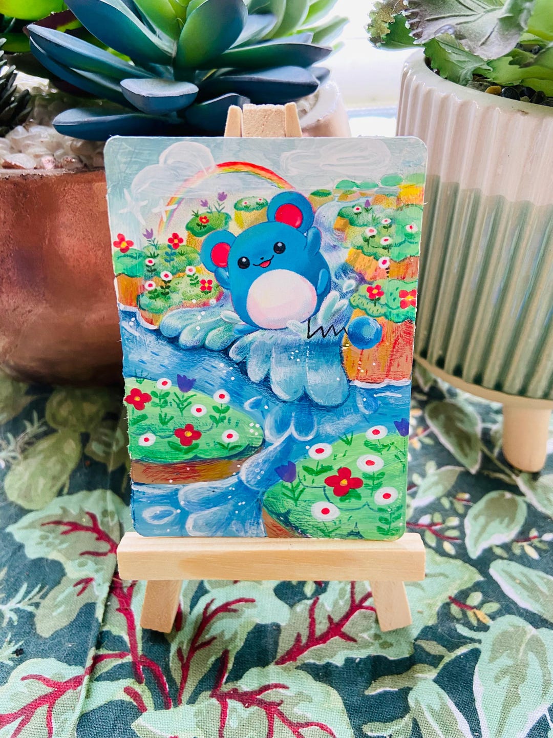 Marill Hand Painted Pokémon Card - Etsy