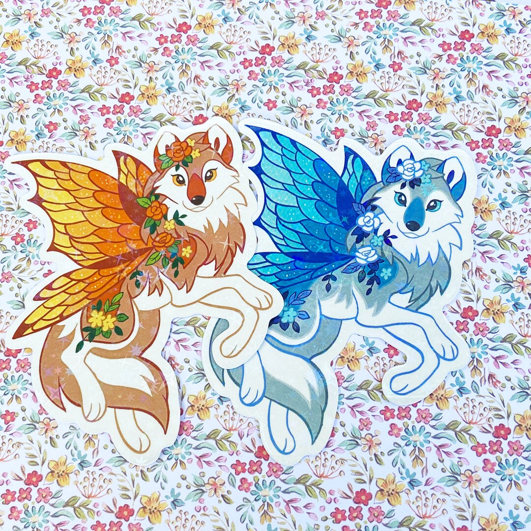 Fairycore Wolf Sparkle Glittery Sticker Cottagecore Faerie Witchy Magic ...