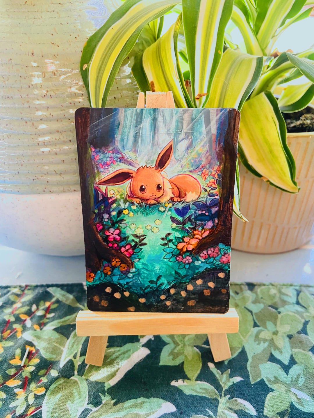 Eevee Hand Painted Pokémon Card - Etsy