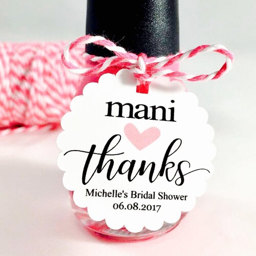 Mani Favor Tags Mani Thanks Nail Polish Gift Tags Thank You | Etsy