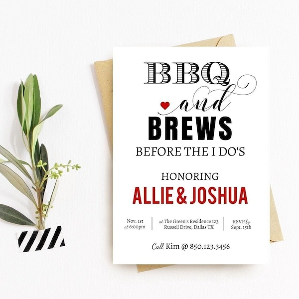 Bbq I Do in Invitations - Etsy