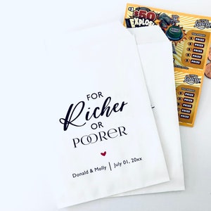 Wedding Guest Scratch off Lottery Ticket Party Favors, Bags for Richer ...