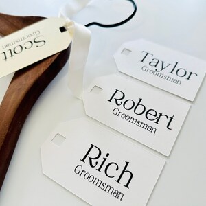 Groomsman Name Tags Wedding for Suit Hangers, Personalized Bridal Party ...