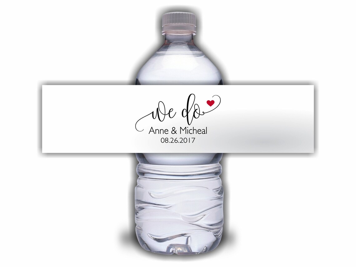 Wedding We Do Water Bottle Label Stickers: Custom Waterproof Set - Etsy