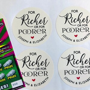 Wedding Favor Scratch off Lottery Ticket Stickers, Fun Guest Favors for ...