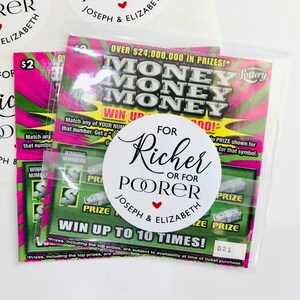 Wedding Favor Scratch off Lottery Ticket Stickers, Fun Guest Favors for ...