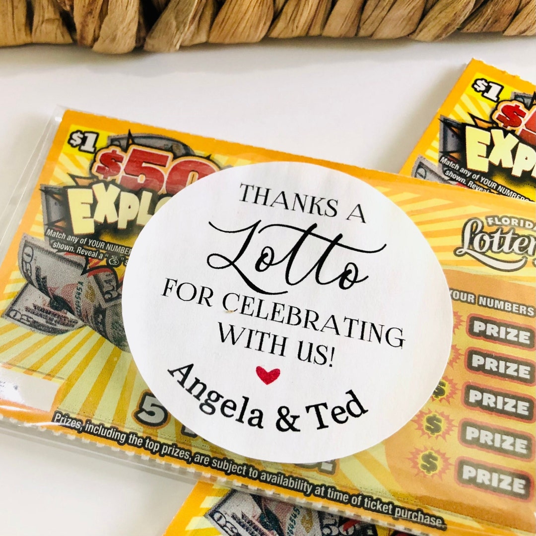 Scratch off Lottery Ticket Wedding Guest Favors Stickers, Custom Thanks ...