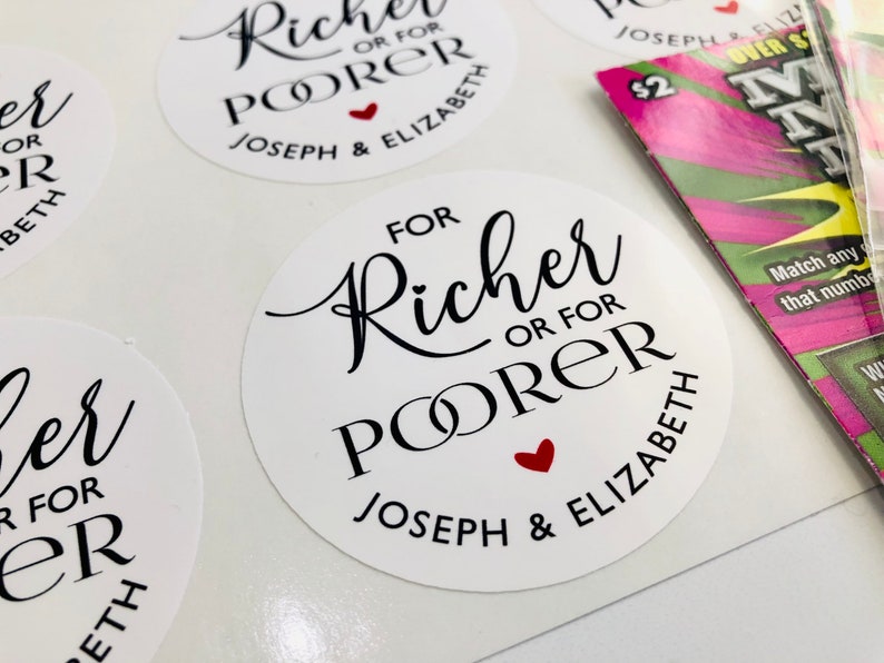 Wedding Favor Scratch off Lottery Ticket Stickers Fun Guest - Etsy