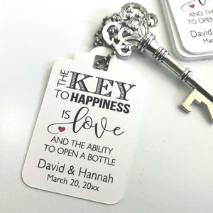 Key Bottle Opener Wedding Favor Tags, Skeleton Key Favors, Key to ...