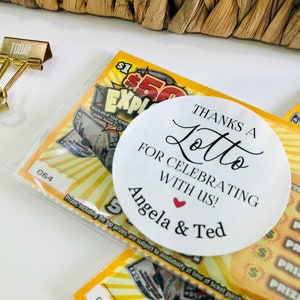 Scratch off Lottery Ticket Wedding Guest Favors Stickers, Custom Thanks ...
