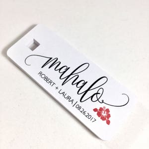 Mahalo Gift Tags, Destination Wedding Favors, Hawaiian Wedding ...