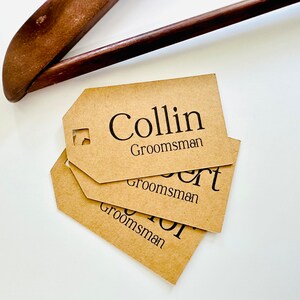 Groomsman Name Tags Wedding for Suit Hangers, Personalized Bridal Party ...