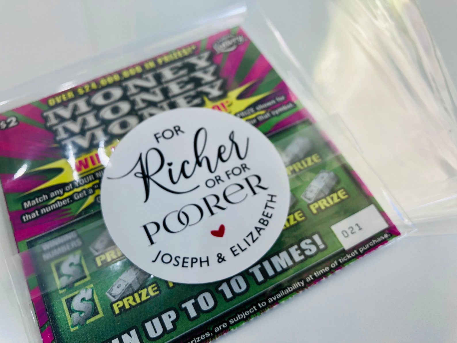 Wedding Favor Scratch off Lottery Ticket Stickers Fun Guest - Etsy