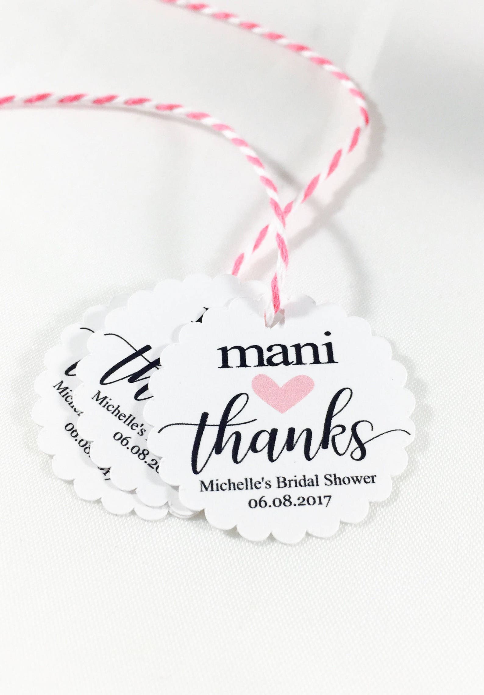 Mani Favor Tags, Mani Thanks, Nail Polish Gift Tags, Thank You Favor ...