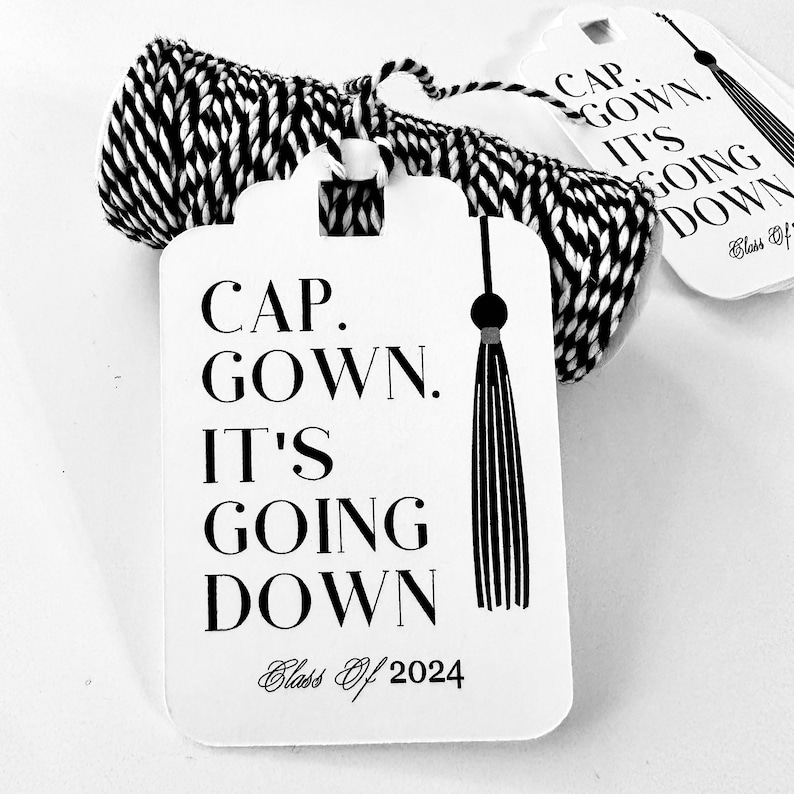 Class of 2026 Graduation Party Favor Tags, Cap Gown Design (set of 9 ...
