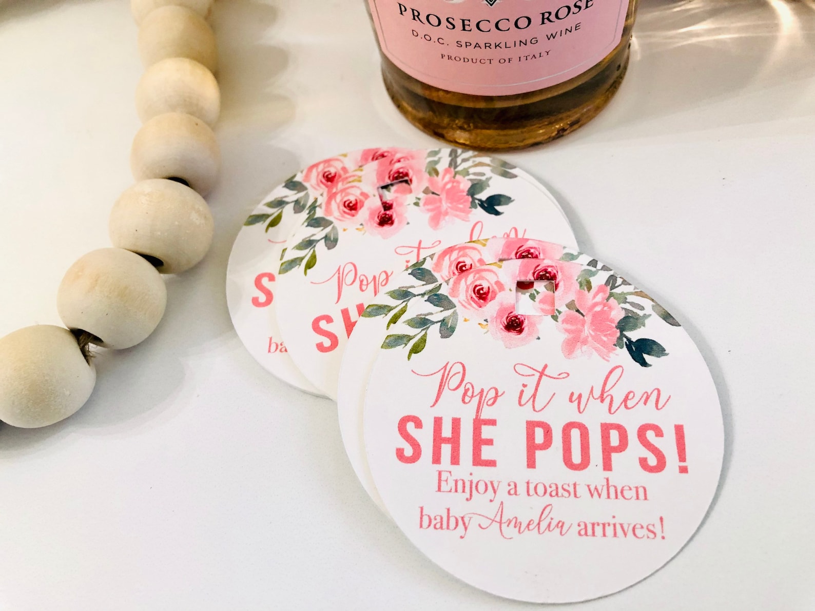 Girl Baby Shower Pop It When She Pops Baby Sprinkle Favor Tags, Ready ...
