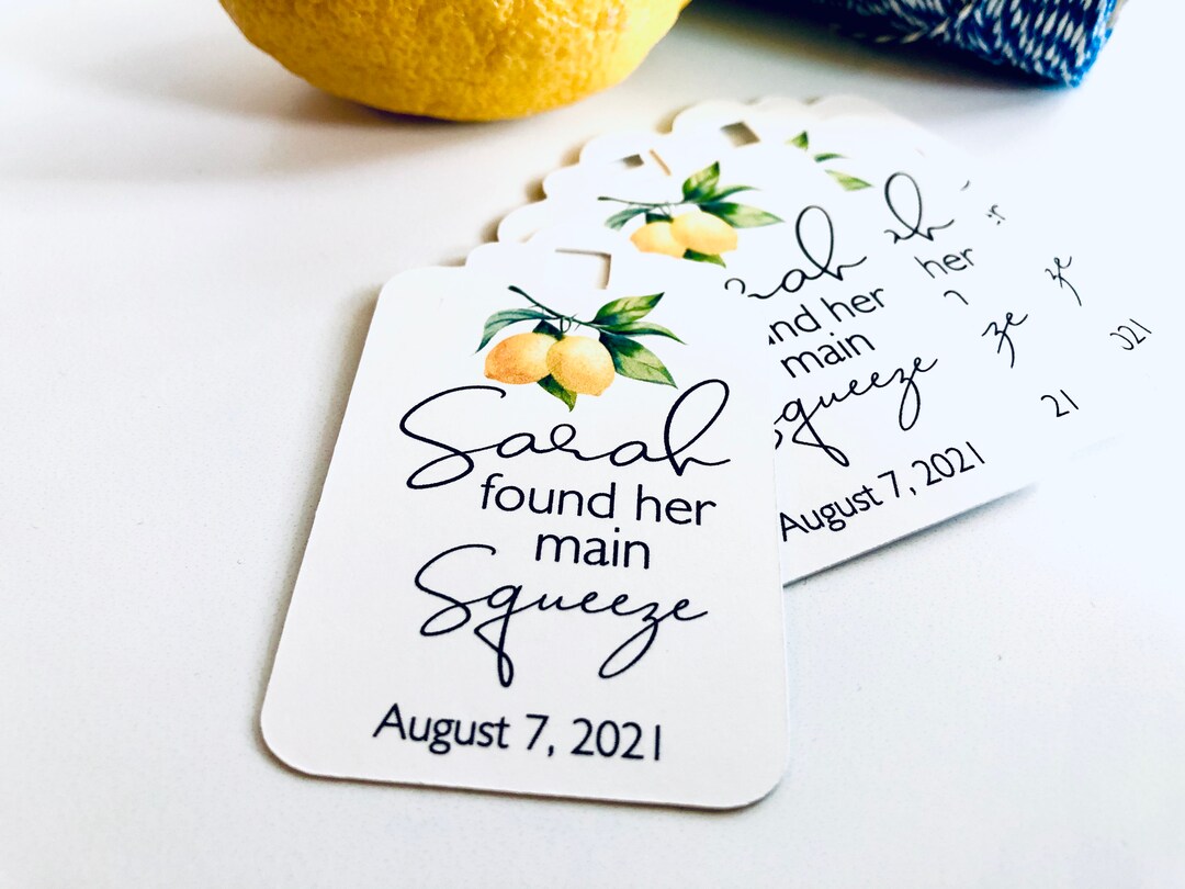 Main Squeeze Paper Lemon Gift Tags, Lemon Bridal Shower Favor Tags (set ...