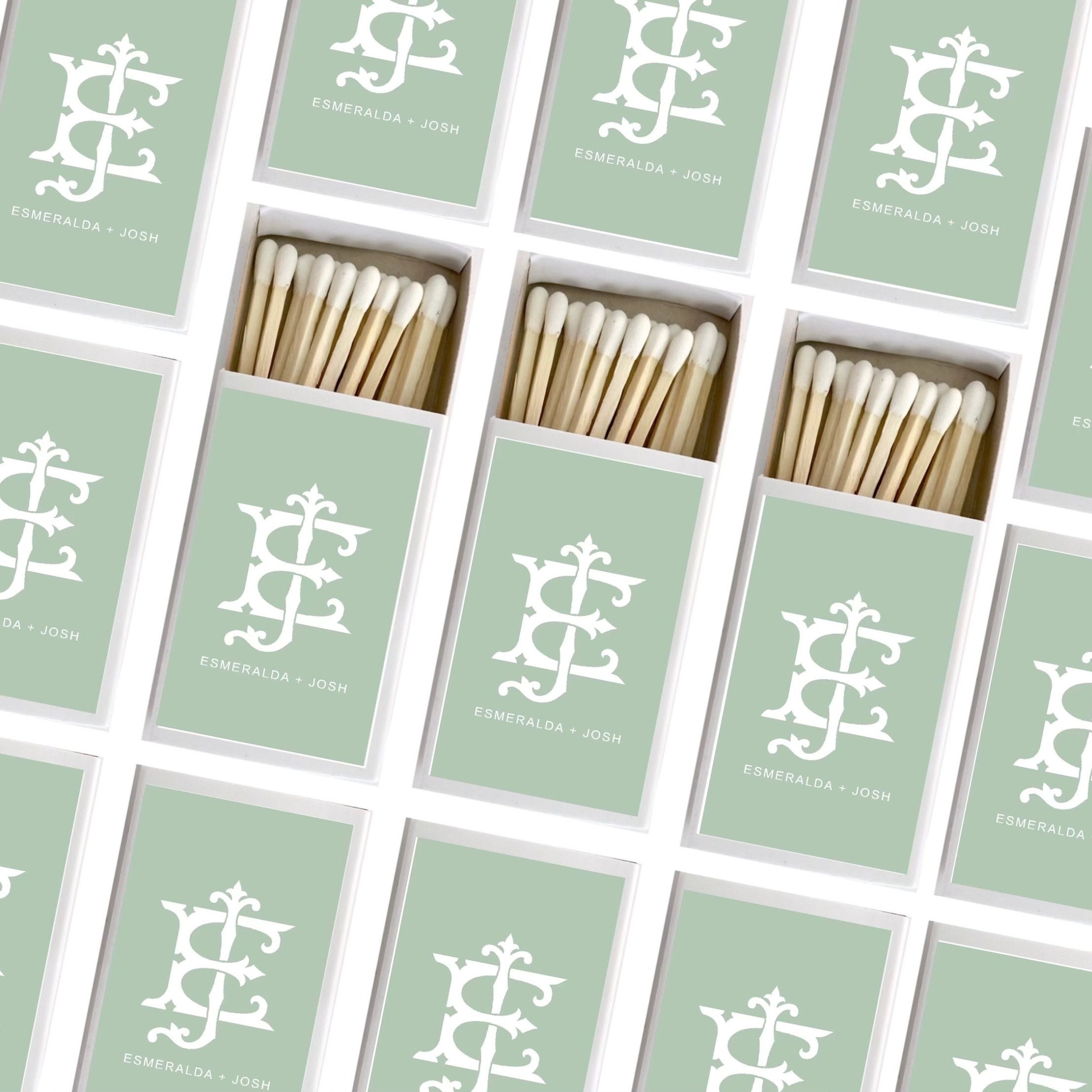 Custom Wedding Monogram Matchboxes Matches, Favors for Guests, Monogram ...