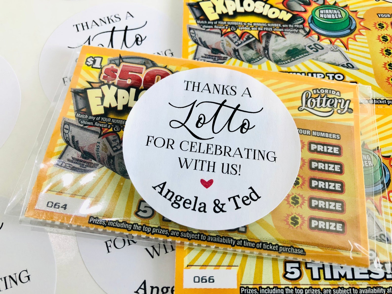 Scratch off Lottery Ticket Wedding Guest Favors Stickers - Etsy
